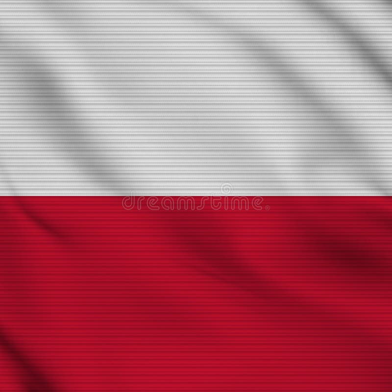 Poland Square Realistic Flag Fabric Texture Effect Illustration Stock ...