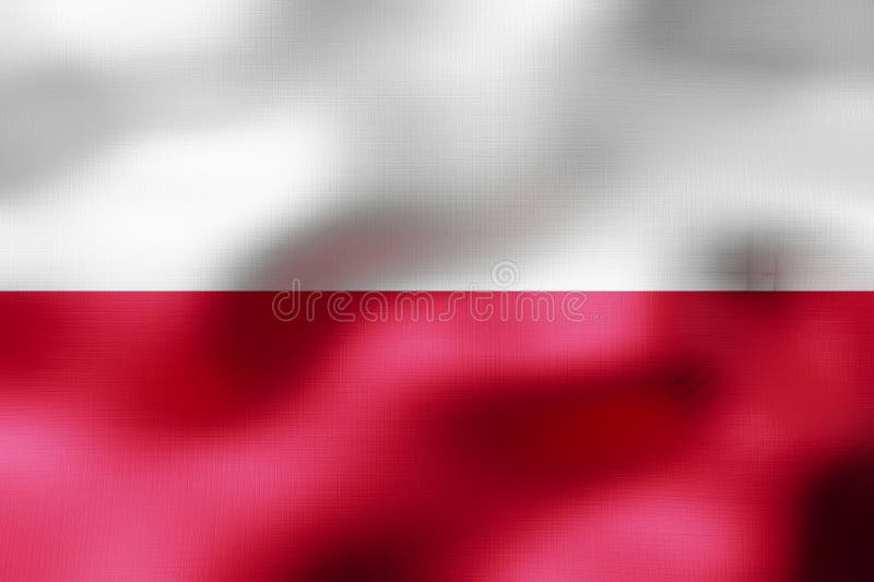 Poland - Textile Flag - 3d Illustration Stock Illustration ...