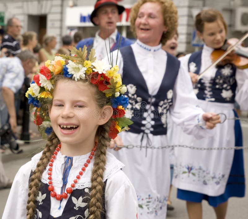 Poland Traditional Folk Group Editorial Stock Photo - Image of folk ...