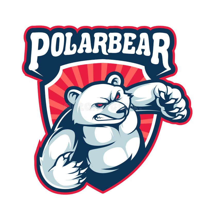 Polar Bear Angry Mascot Logo Vector Illustration Concept Stock Vector ...