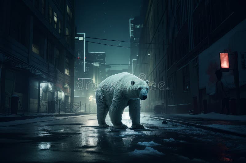 Polar Bear City after Rain. Generate Ai Stock Illustration ...