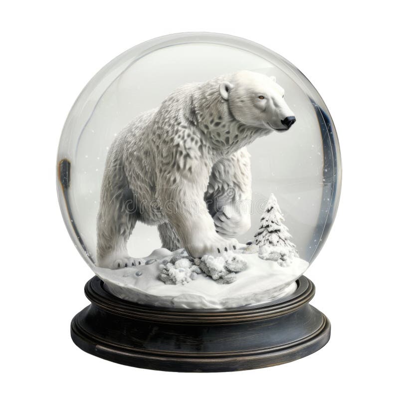 Polar Bear Figurine Inside a Snow Globe Stock Photo - Illustration of ...