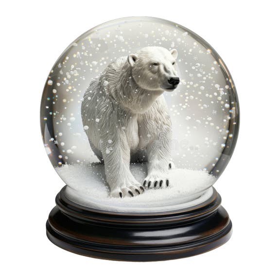 Polar Bear Figurine in a Snow Globe Stock Photo - Illustration of bear ...