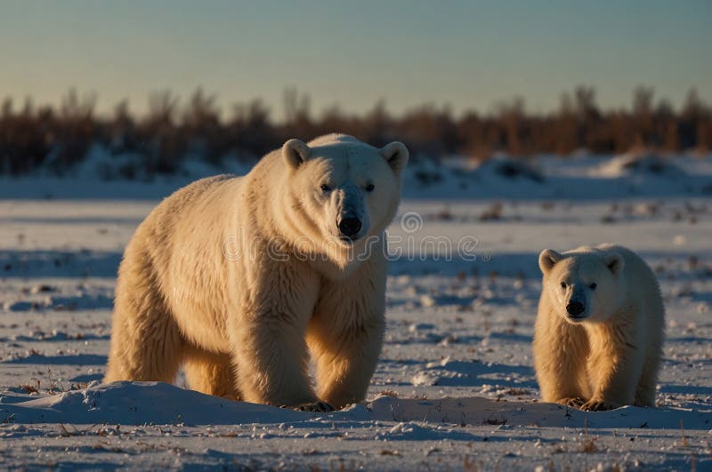 The Polar Bear is in His Element in the Arctic Ice Stock Illustration ...