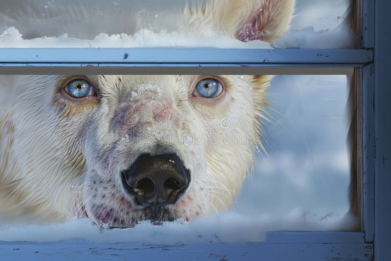 Polar Bear with Human Eyes, AI Generated Stock Illustration ...