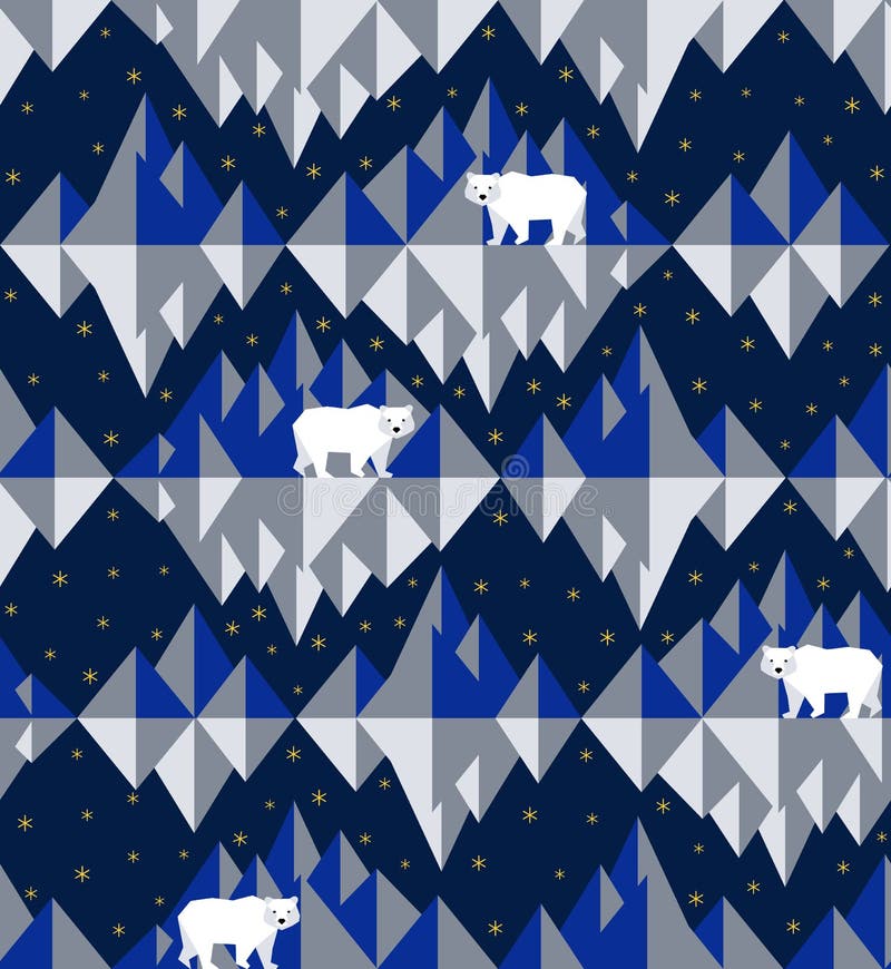 Polar bear stock vector. Illustration of seamless, noel - 56529463