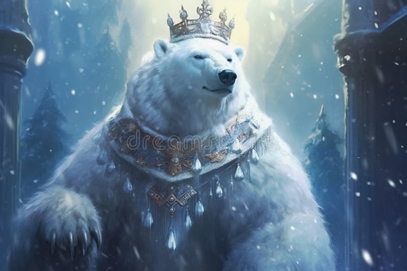 Polar bear king. stock illustration. Illustration of crown - 294484579