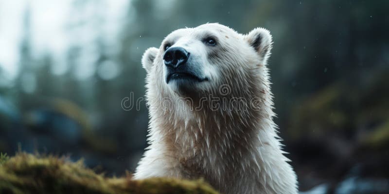 A polar bear looking up stock illustration. Illustration of mustelidae ...