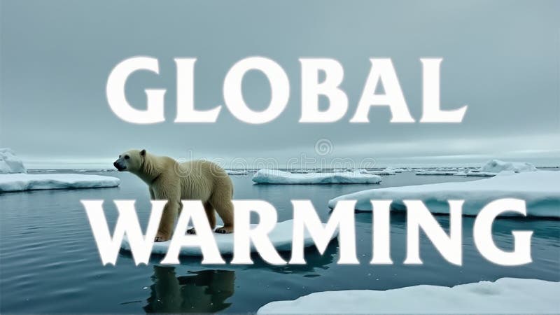 Polar Bear on Melting Ice - Global Warming. Stock Illustration ...