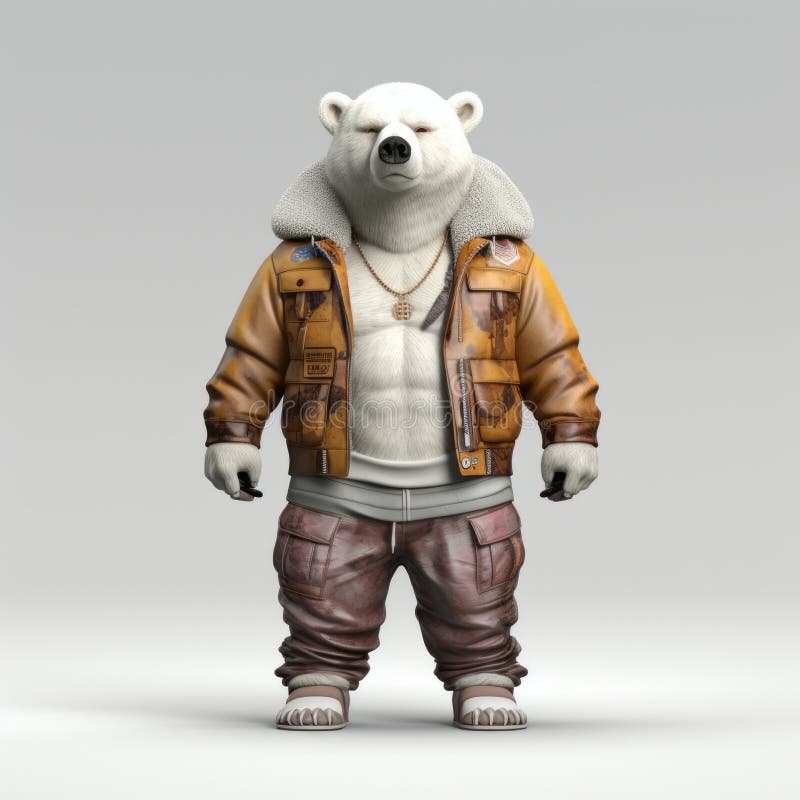 Hip-hop Kermode Bear: Photorealistic 3d Rendering of a Stylish Polar ... Hip-hop Kermode Bear: Photorealistic 3d Rendering of a Stylish Polar ...