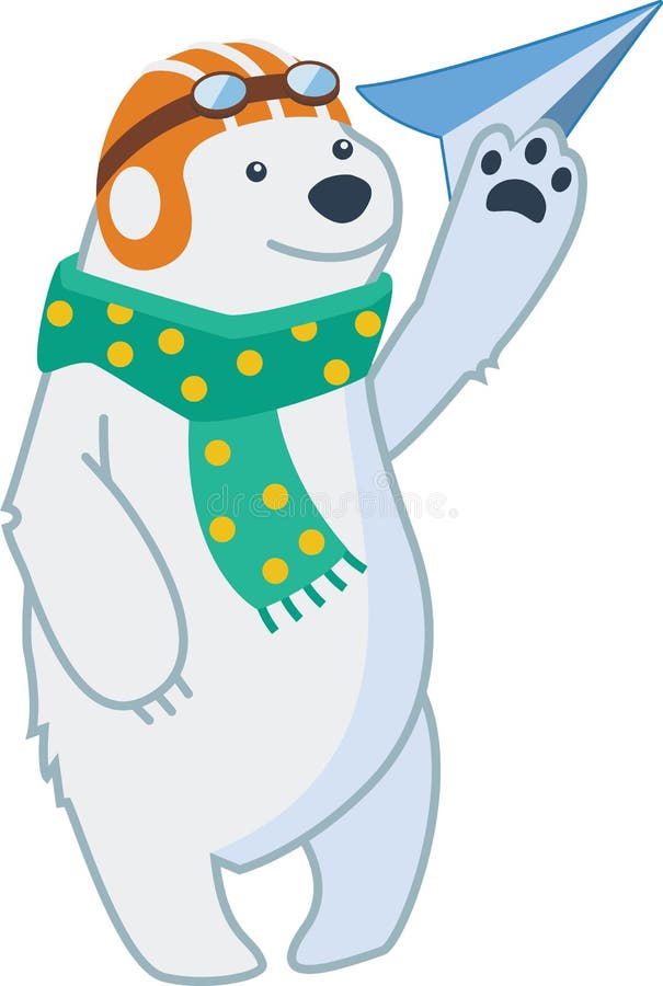 Polar Bear Pilot stock vector. Illustration of smart - 43637279