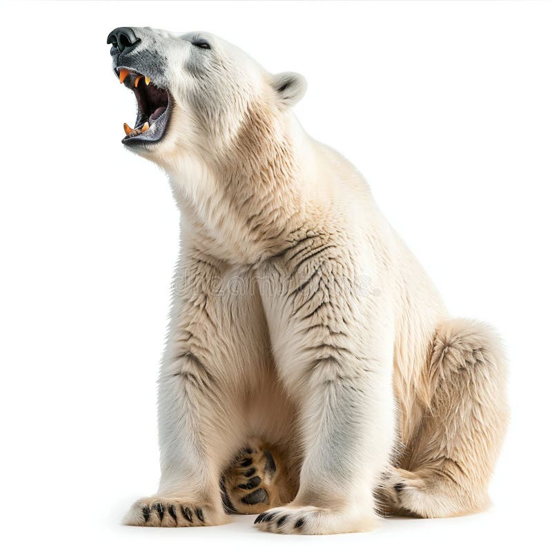 Polar Bear Roaring Isolated on White Background. Generative Ai Stock ... Polar Bear Roaring Isolated on White Background. Generative Ai Stock ...