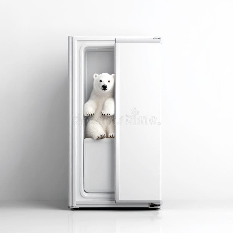Polar Bear in a Freezer stock photo. Image of polar - 367251038
