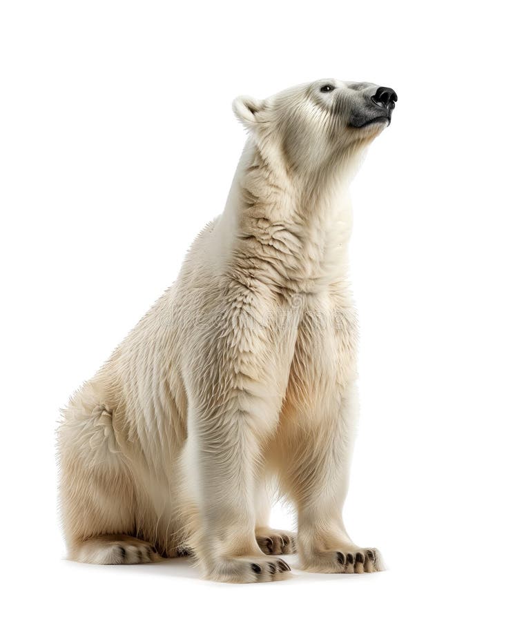 Polar Bear Sitting on a White Studio Background Stock Image - Image of ...