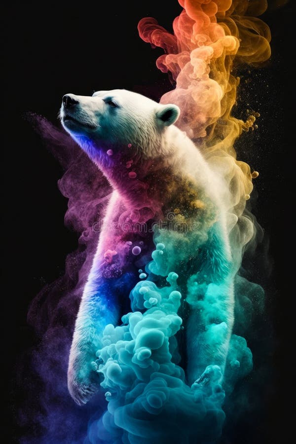 Polar Bear with Smoke Coming Out of it. Generative AI Stock ...