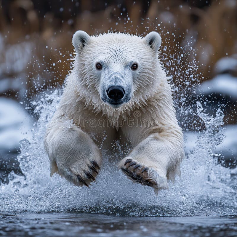 Polar Bear Splash stock illustration. Illustration of freeze - 345302922