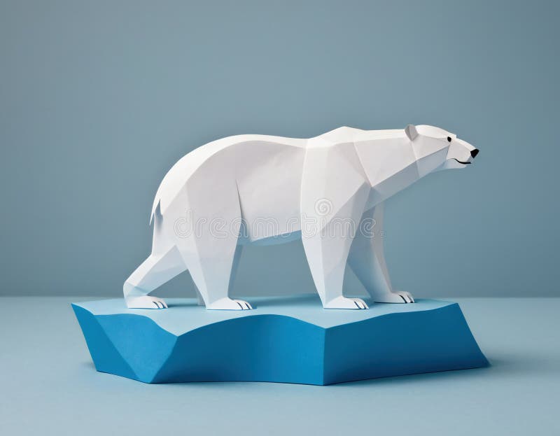 Polar Bear Standing on an Iceberg Stock Illustration - Illustration of ...