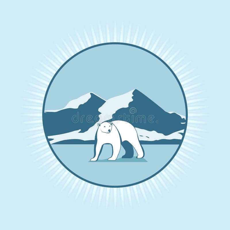 Polar Bear Against Ices A Symbol Of The Arctic Stock Vector ...