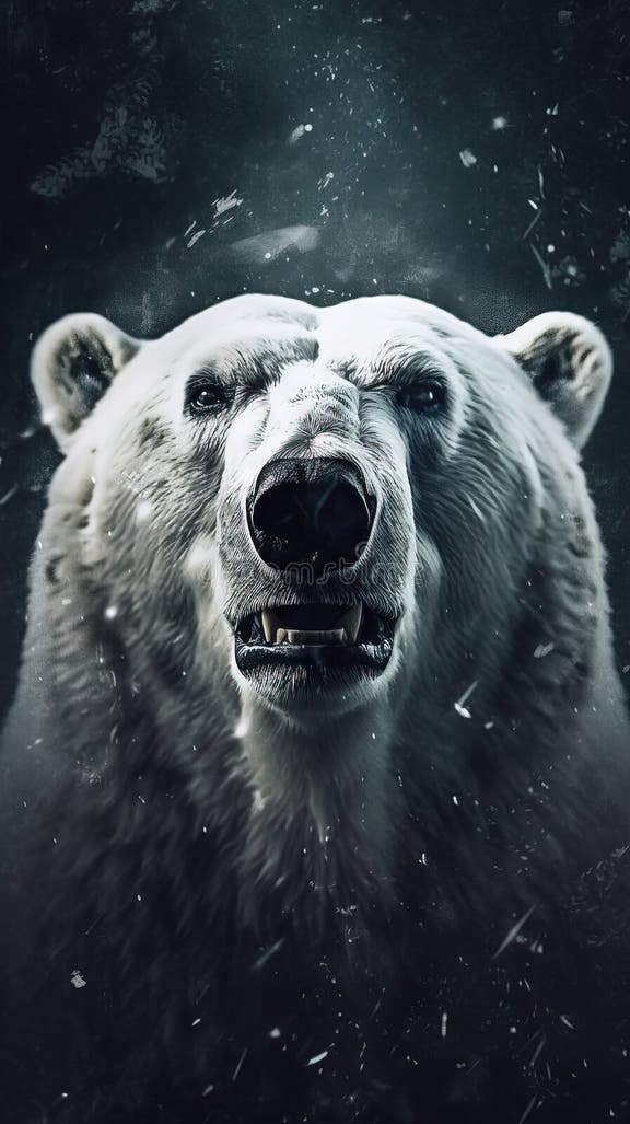 Polar Bear Typography on Dark Background. Generative AI Stock ...