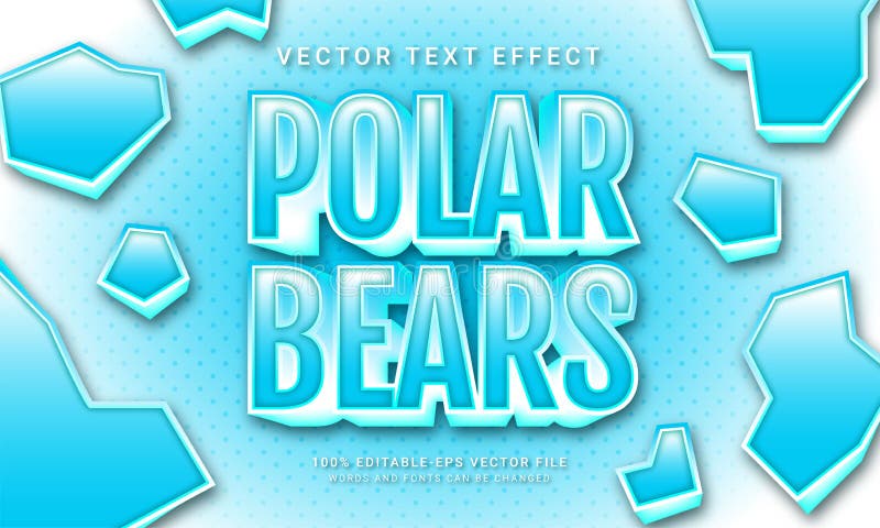 Polar Bears 3d Text Style Effect Themed Wild of the Polar Stock Vector ...