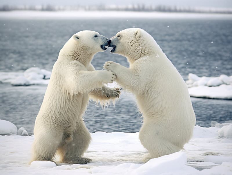 Ai Generated Illustration Wildlife Concept of Polar Bears Stock ...