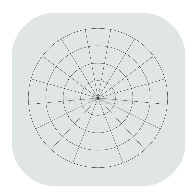 Polar, Circular Grid, Mesh. Pie Chart, Graph Element Stock Illustration ...