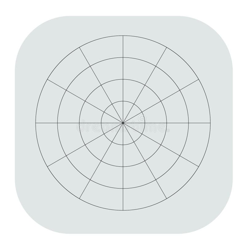Polar, Circular Grid, Mesh. Pie Chart, Graph Element Stock Illustration ...