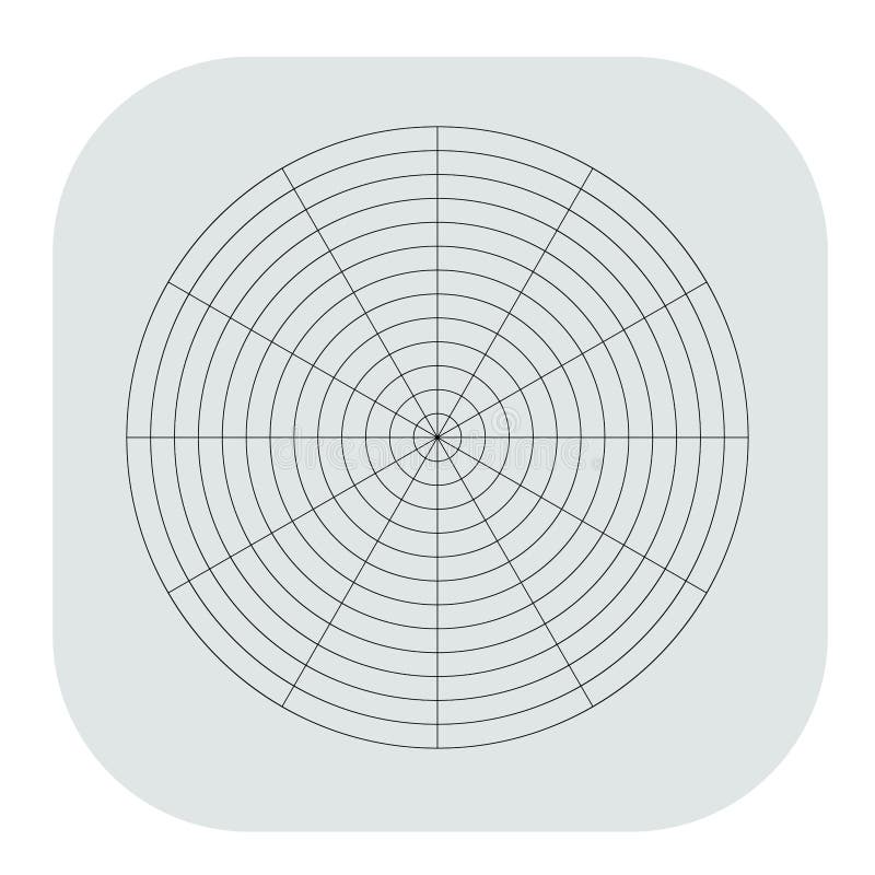 Polar, Circular Grid, Mesh. Pie Chart, Graph Element Stock Illustration ...