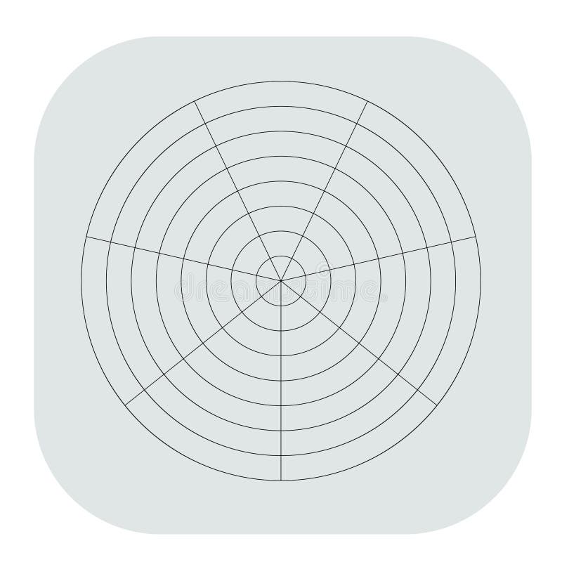 Polar, Circular Grid, Mesh. Pie Chart, Graph Element Stock Illustration ...