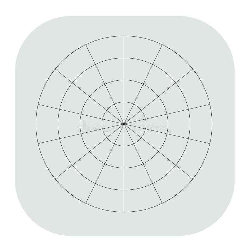Polar, Circular Grid, Mesh. Pie Chart, Graph Element Stock Illustration ...