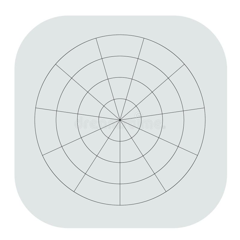 Polar, Circular Grid, Mesh. Pie Chart, Graph Element Stock Illustration ...