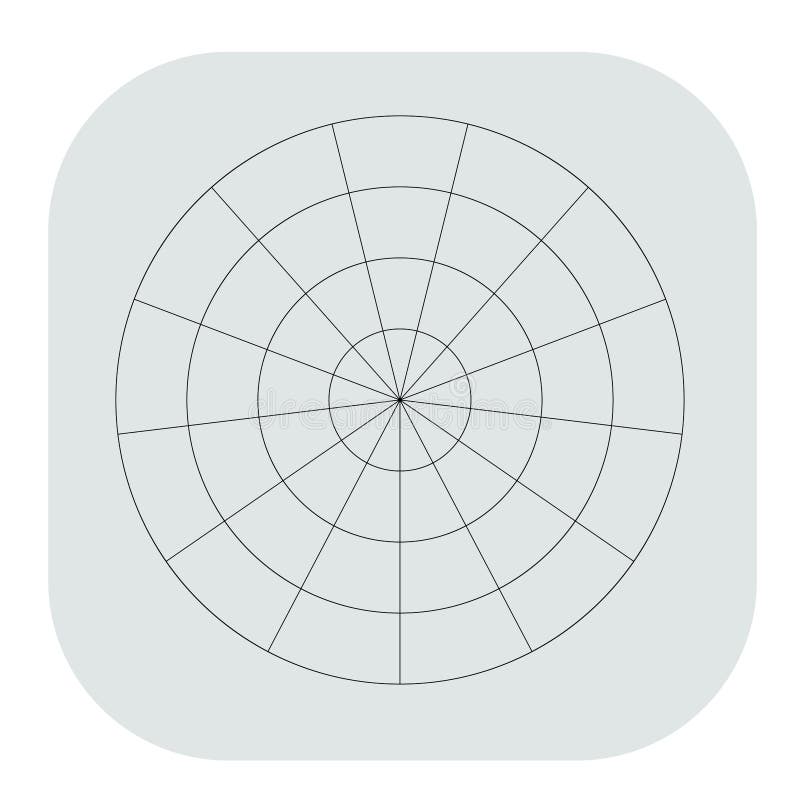 Polar, Circular Grid, Mesh. Pie Chart, Graph Element Stock Illustration ...
