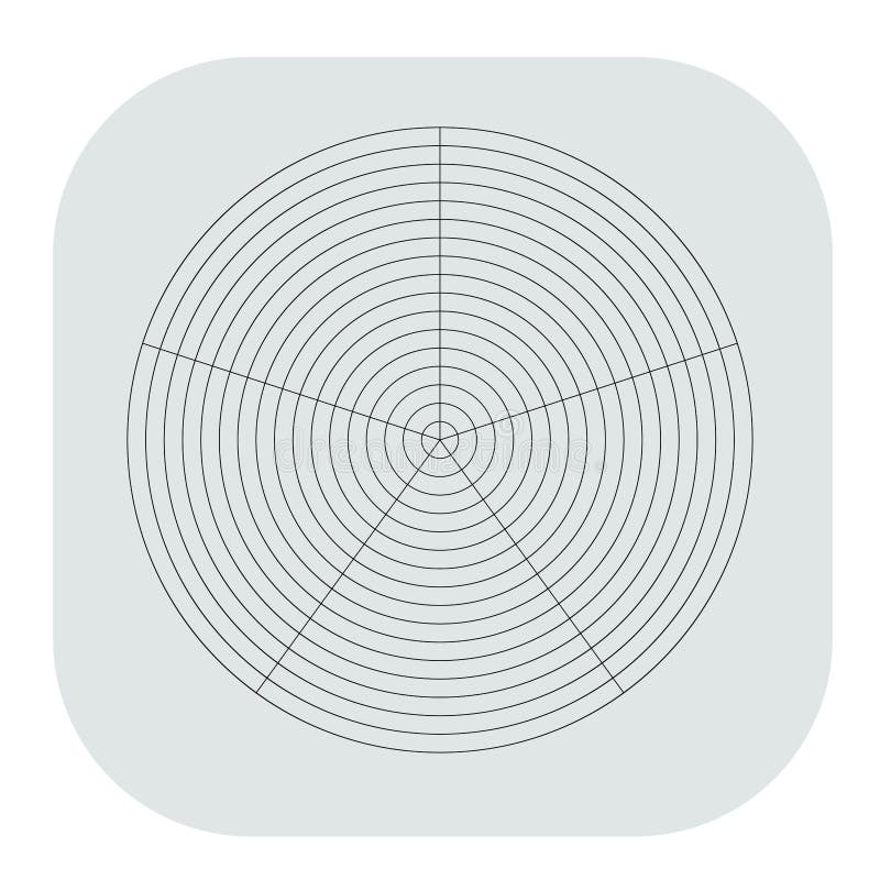 Polar, Circular Grid, Mesh. Pie Chart, Graph Element Stock Illustration ...