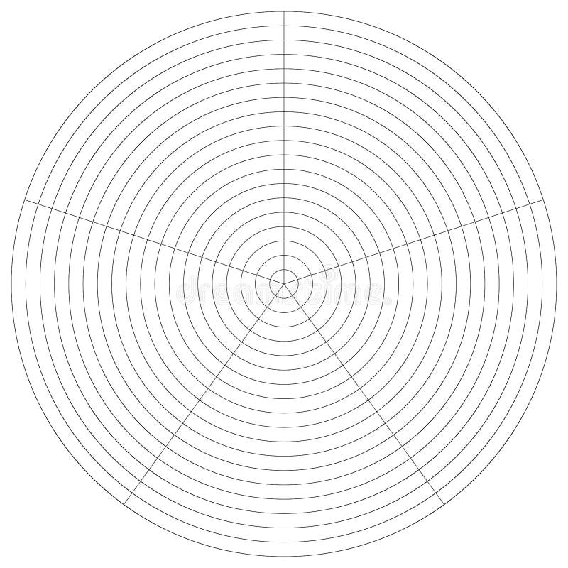 Polar, Circular Grid, Mesh. Pie Chart, Graph Element Stock Illustration ...