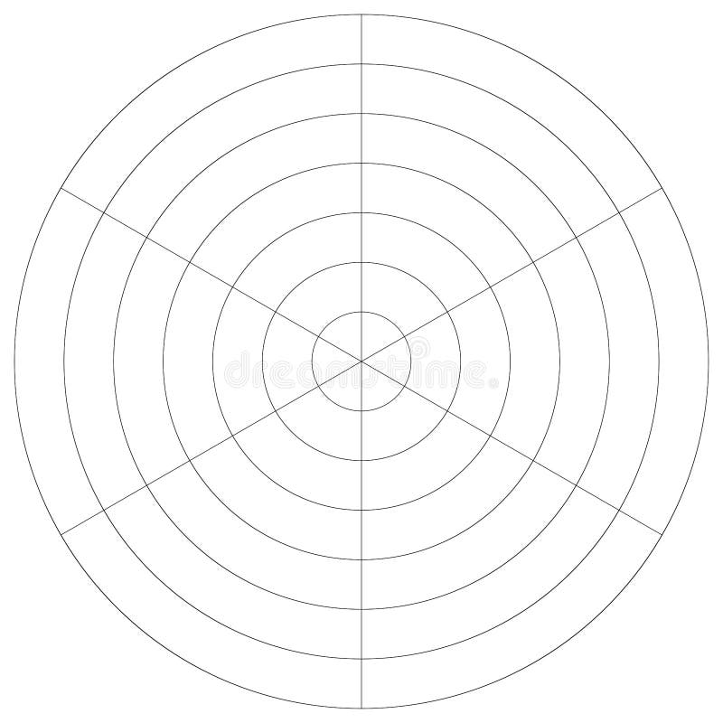 Polar, Circular Grid, Mesh. Pie Chart, Graph Element Stock Illustration ...