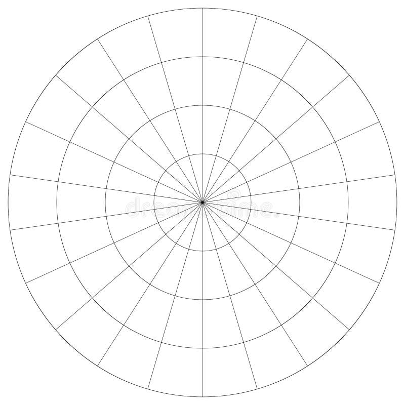 Polar, Circular Grid, Mesh. Pie Chart, Graph Element Stock Illustration ...