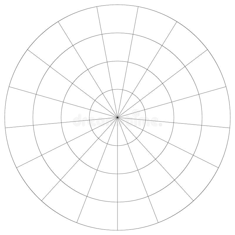 Polar, Circular Grid, Mesh. Pie Chart, Graph Element Stock Illustration ...