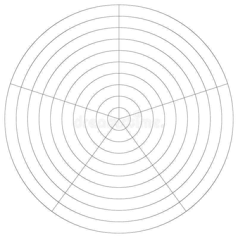 Polar, Circular Grid, Mesh. Pie Chart, Graph Element Stock Illustration ...