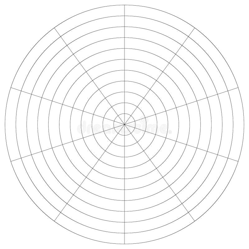 Polar, Circular Grid, Mesh. Pie Chart, Graph Element Stock Illustration ...