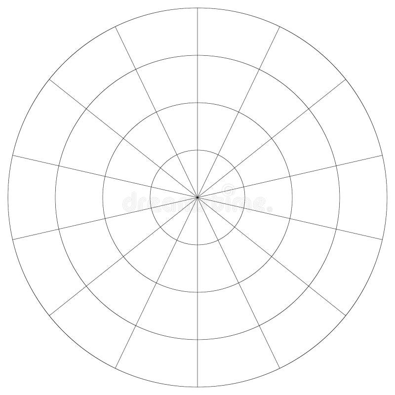 Polar, Circular Grid, Mesh. Pie Chart, Graph Element Stock Illustration ...
