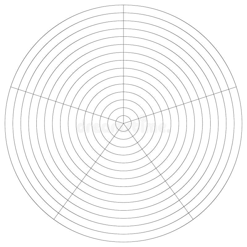 Polar, Circular Grid, Mesh. Pie Chart, Graph Element Stock Illustration ...