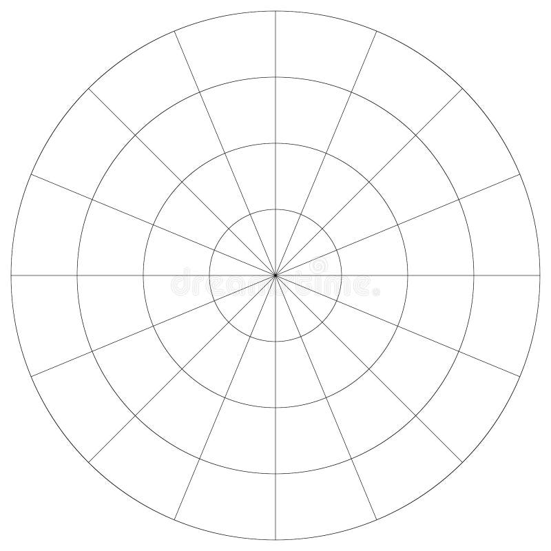 Polar, Circular Grid, Mesh. Pie Chart, Graph Element Stock Illustration ...