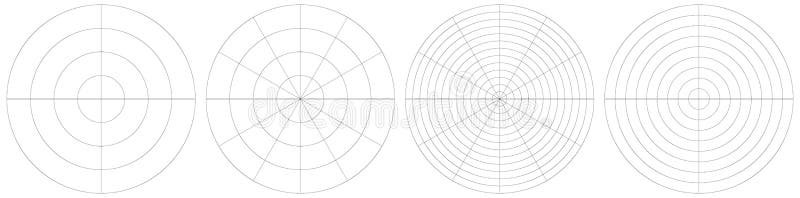 Polar, Circular Grid, Mesh. Pie Chart, Graph Element Stock Illustration ...
