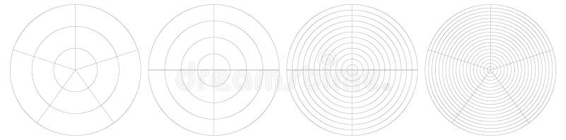 Polar, Circular Grid, Mesh. Pie Chart, Graph Element Stock Illustration ...