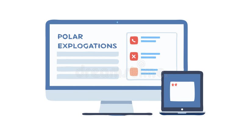 Polar Explorations Interface, Scientific Research Display, Vector ...
