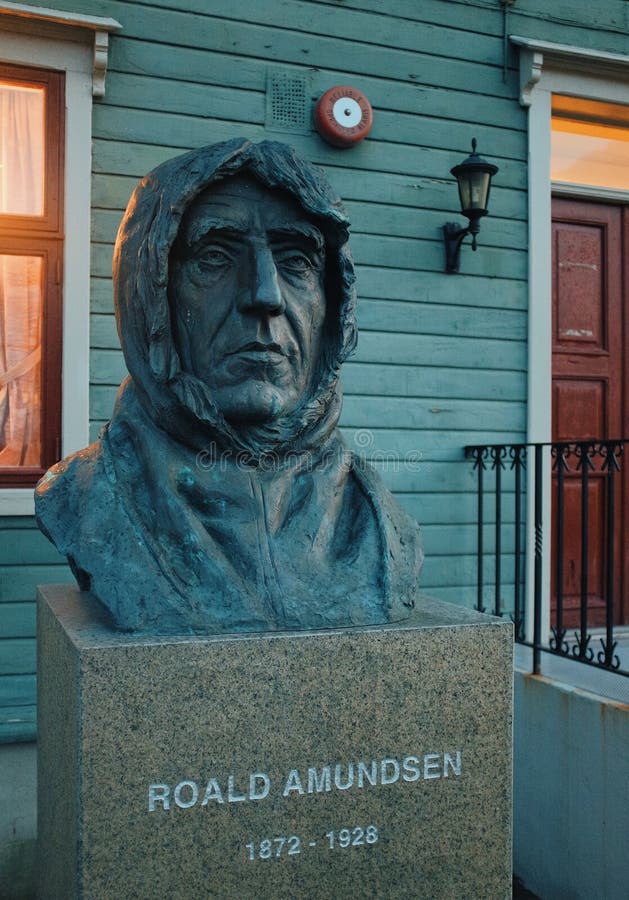 Polar Explorer Roald Amundsen Statue in Tromso Editorial Image - Image ...