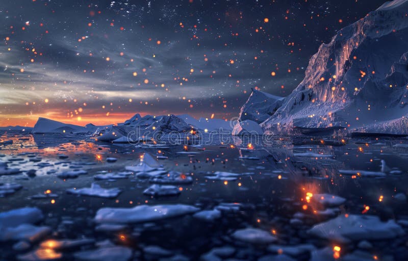 Polar Fireflies Dancing in the Arctic Night Their Cold Light Weaving ...