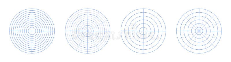 Polar Grid Blueprint: Circular Coordinate Chart Template with Radial ...