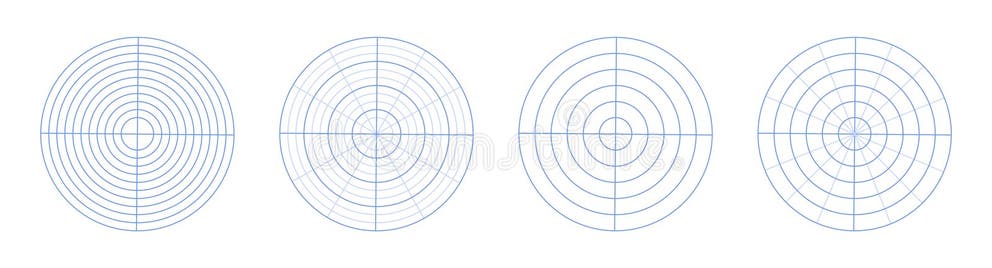 Polar Grid Blueprint: Circular Coordinate Chart Template with Radial ...