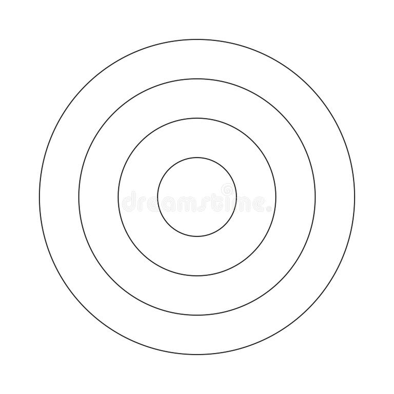 Polar Grid of 3 Concentric Circles. Circle Diagram Divided on Three ...